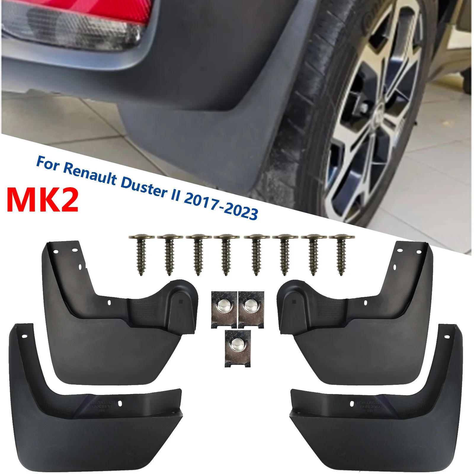 4Pcs For Renault Dacia Duster II Splash Guards mudguards Fender Mudflap ...