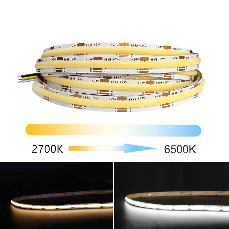 CCT-COB-Dimmable-LED-Strip-Light-cor-dupla-cor-dupla-alta-densidade ...