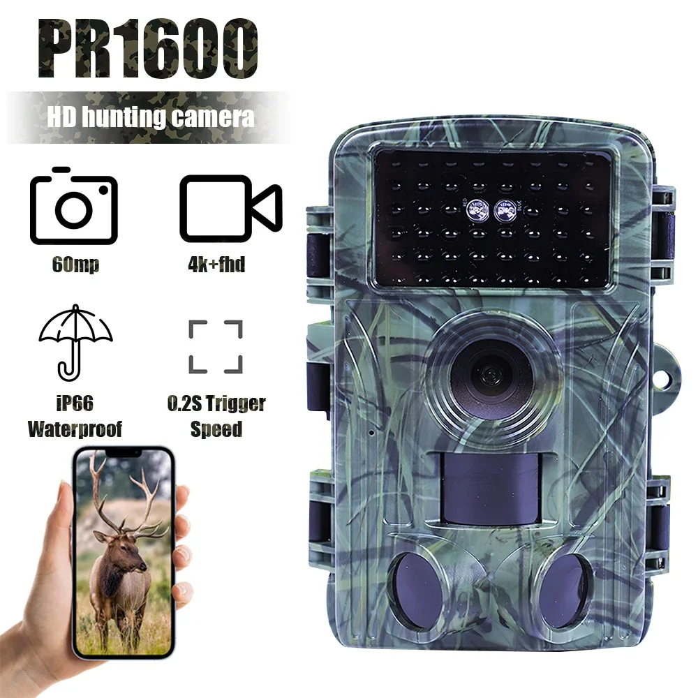 60MP-WIFI-Outdoor-Hunting-Trail-Camera-PR1600-4K-Wildlife-Cam-Track ...