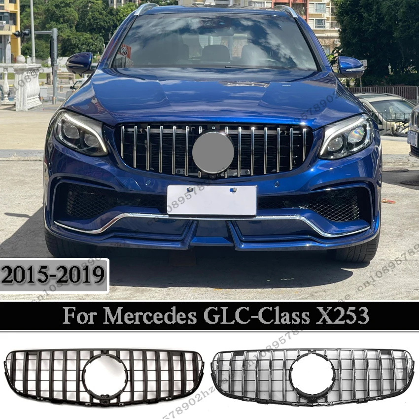 Silver/Gloss Black GT Style Racing Grill For Mercedes GLC-Class X253 ...