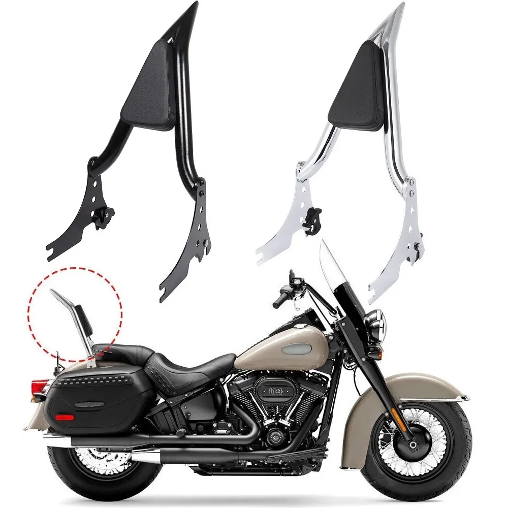 Motorcycle-Detachable-Rear-Backrest-Pad-Passenger-Sissy-Bar-Bracket-For ...