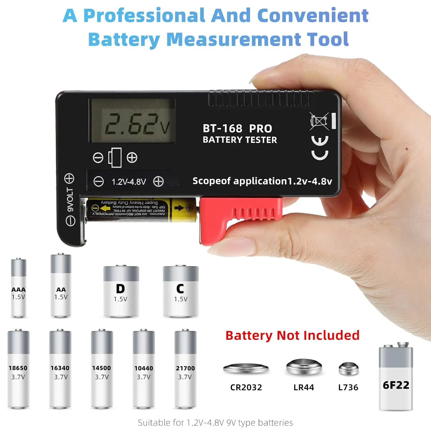 Bt-168Pro-Battery-Tester-Checker-Digital-Display-Battery-Tester-Checker ...