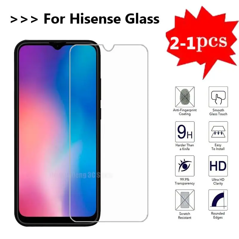 2-1PC Tempered Glass on Hisense V40S V40 HLTE229E Screen Protector 9H ...