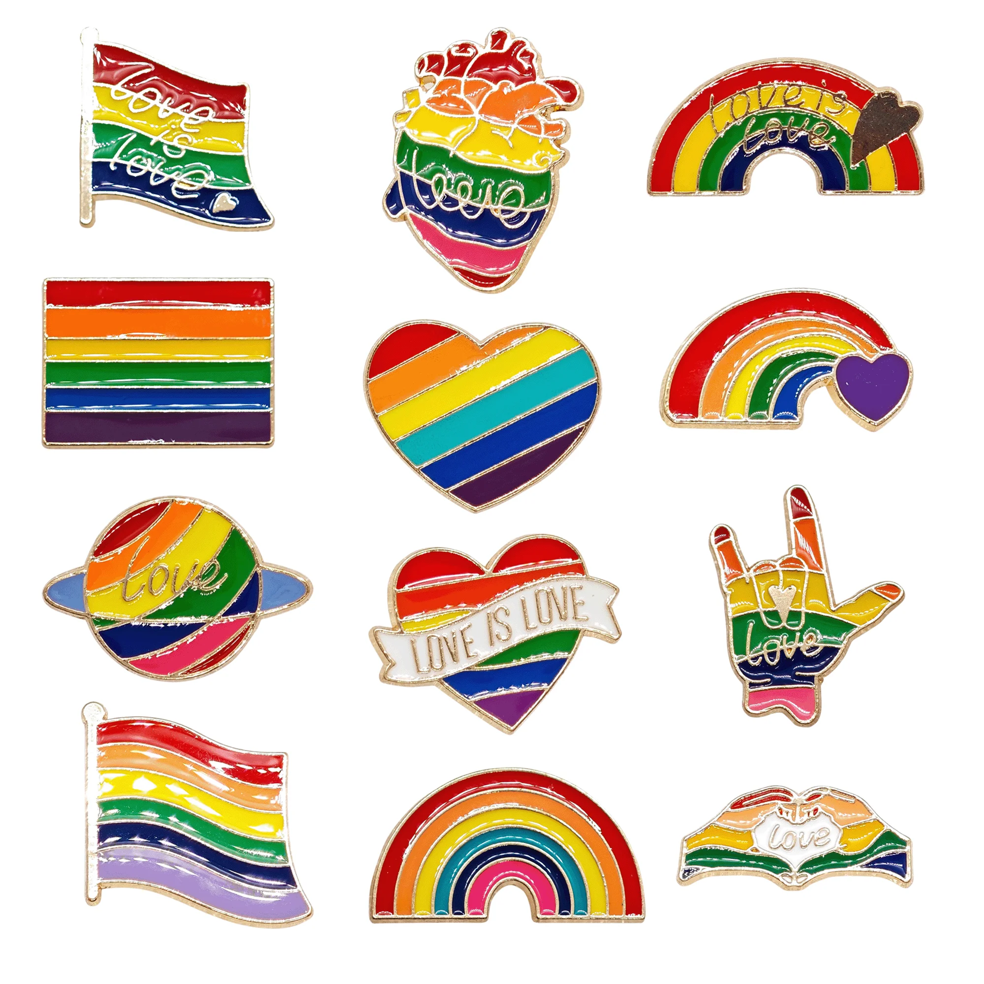 1PC-LGBT-Enamel-Badge-Love-is-Love-Badge-Metal-Pride-LGBT-Flag-Applique ...