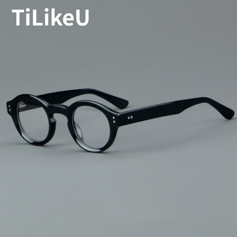 Vintage-Acetate-Round-Glasses-Frame-Hand-made-Retro-Circular ...