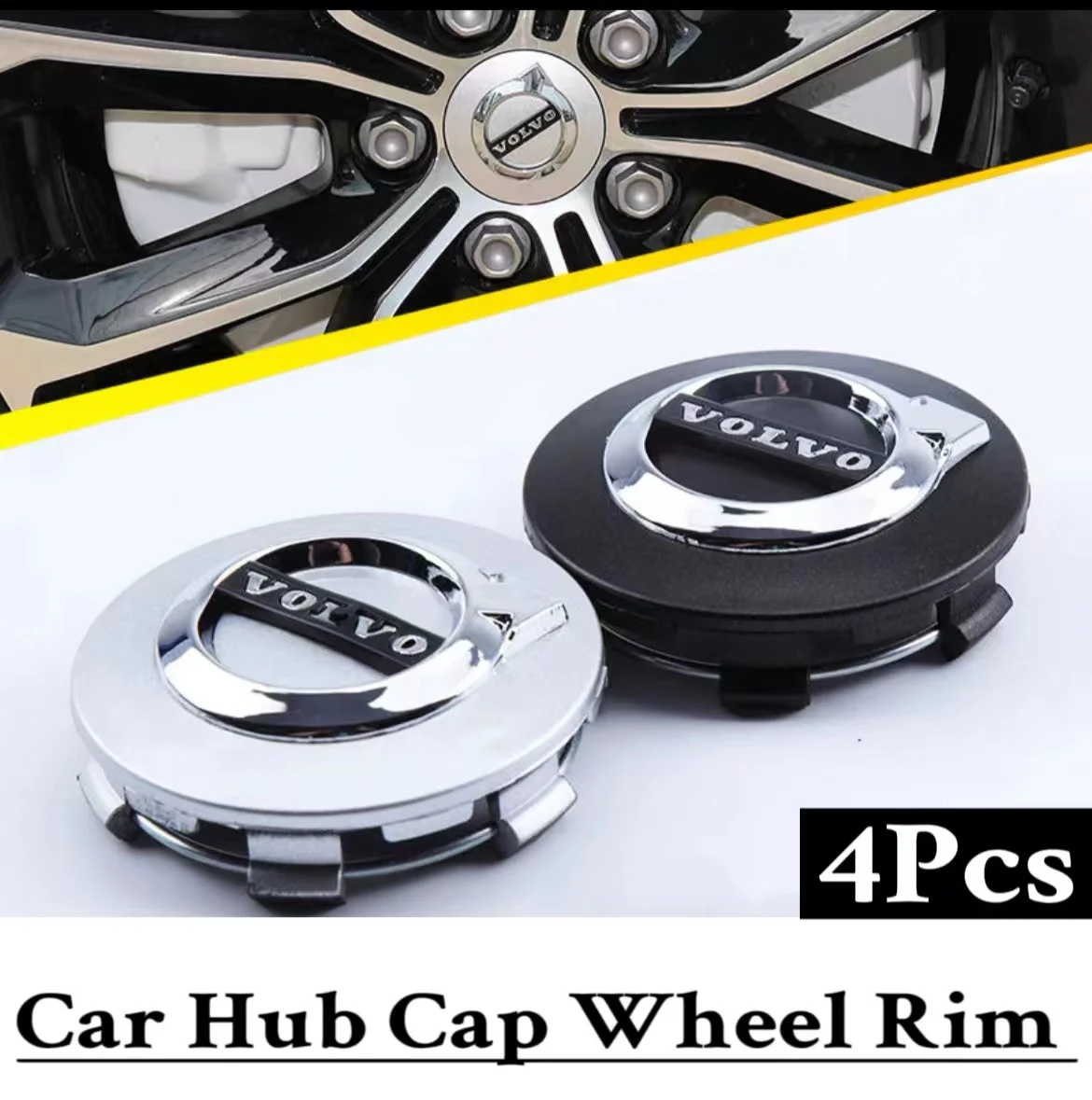 4Pcs 63MM/65MM Car Hub Cap Wheel Rim Center Replace Cover For Volvo XC60 S60 V40 V50 V60 S80 S40 ...