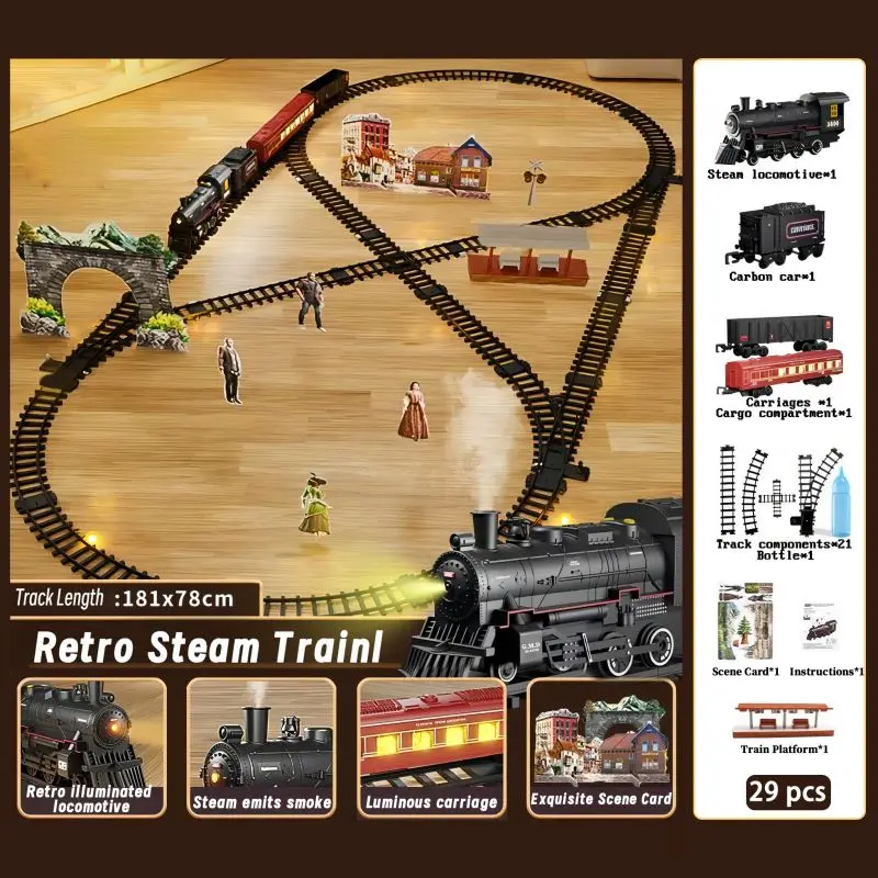 Classical-Battery-Operate-Electric-Railway-Train-Steam-Locomotive-Set ...