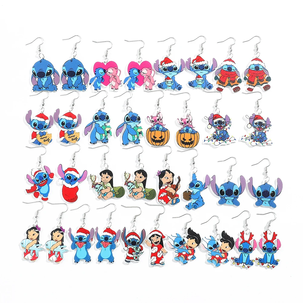 Disney-pendientes-de-Lilo-Stitch-con-forma-de-figura-de-dibujos ...