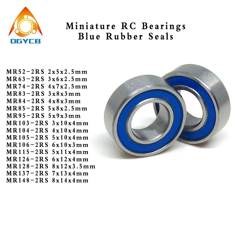 10pcs-ABEC-3-MR126-2RS-6x12x4-mm-Blue-Rubber-Sealed-Bearing-MR126RS ...