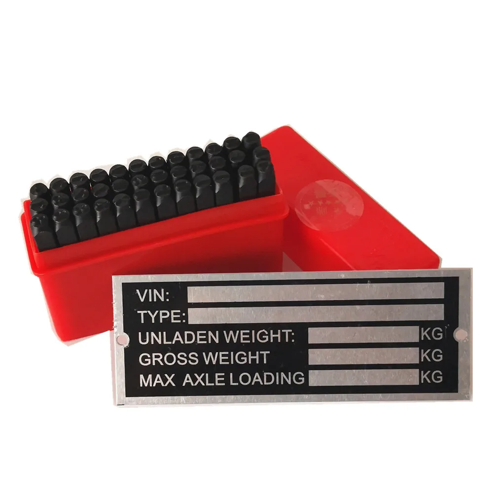 Trailer Blank VIN & Weight Chassis Plate with 4mm Number & Letter Stamp ...