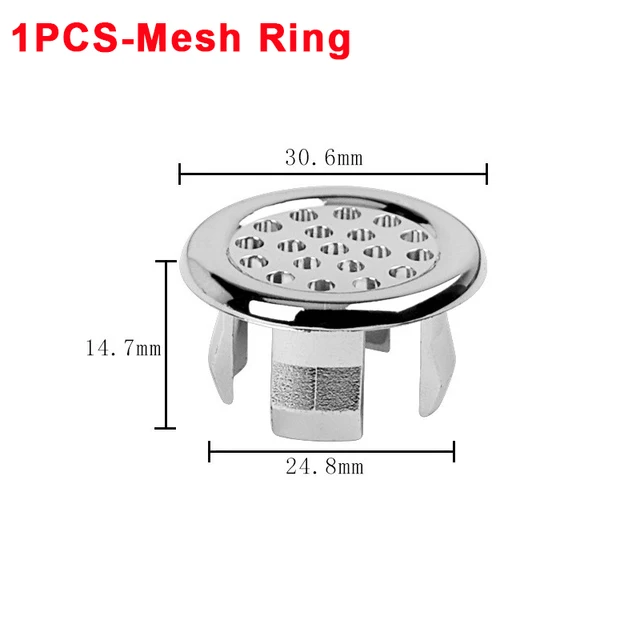4/1Pcs Sink Hole Round Overflow Cover Basin Trim Bath Drain Cap Wash ...