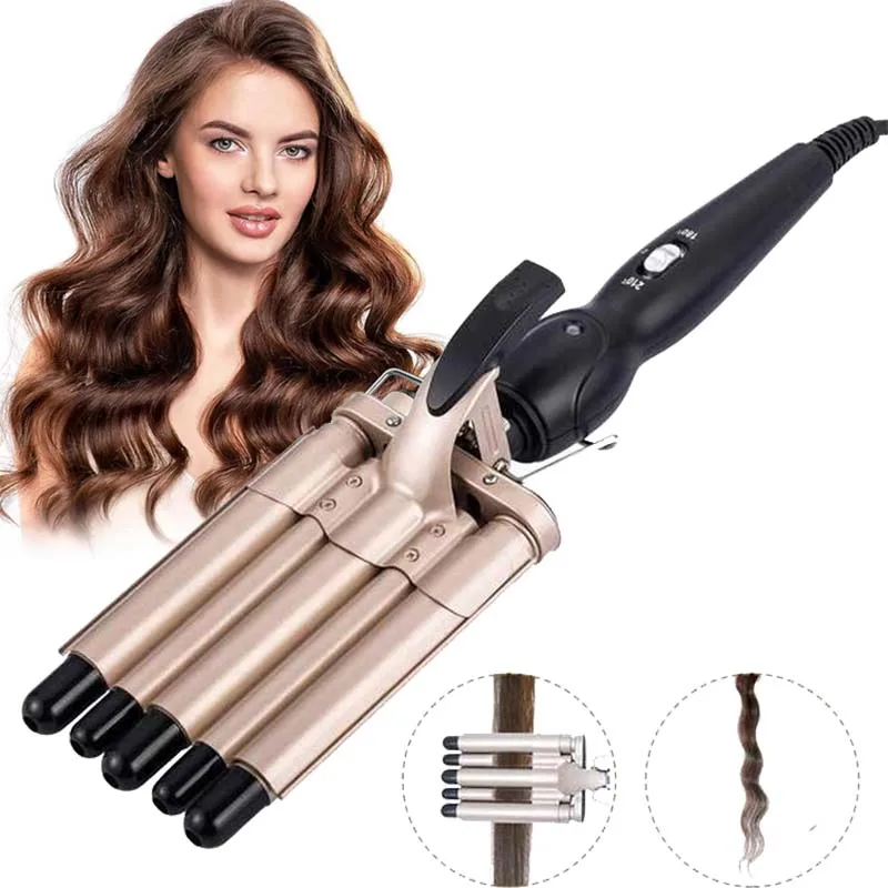 Five-Tube-Curling-Rod-Splint-Home-Quick-Heating-Five-Tube-Hair-Curlers ...