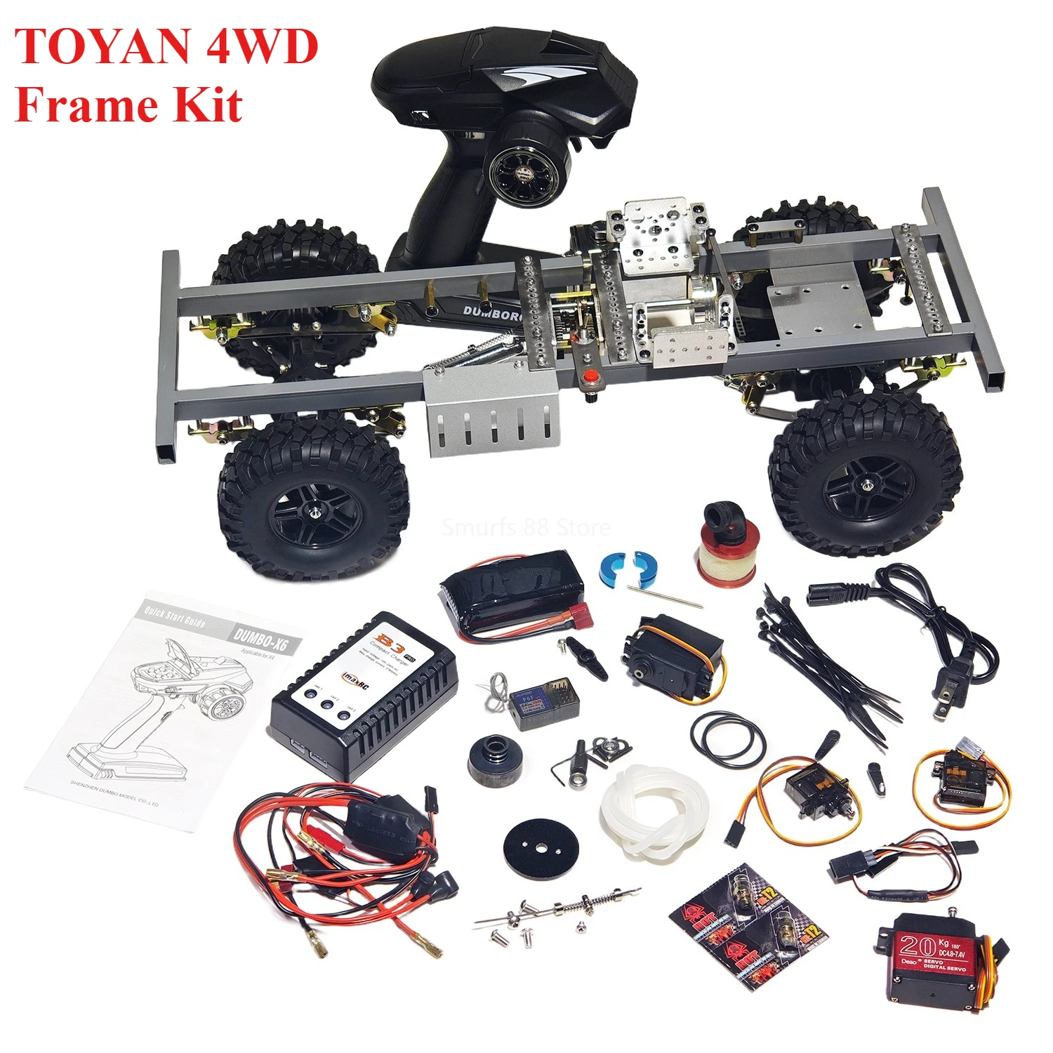 TOYAN 4WD RC Car Frame Kit Suitable for L200AC Two Cylinder Methanol ...