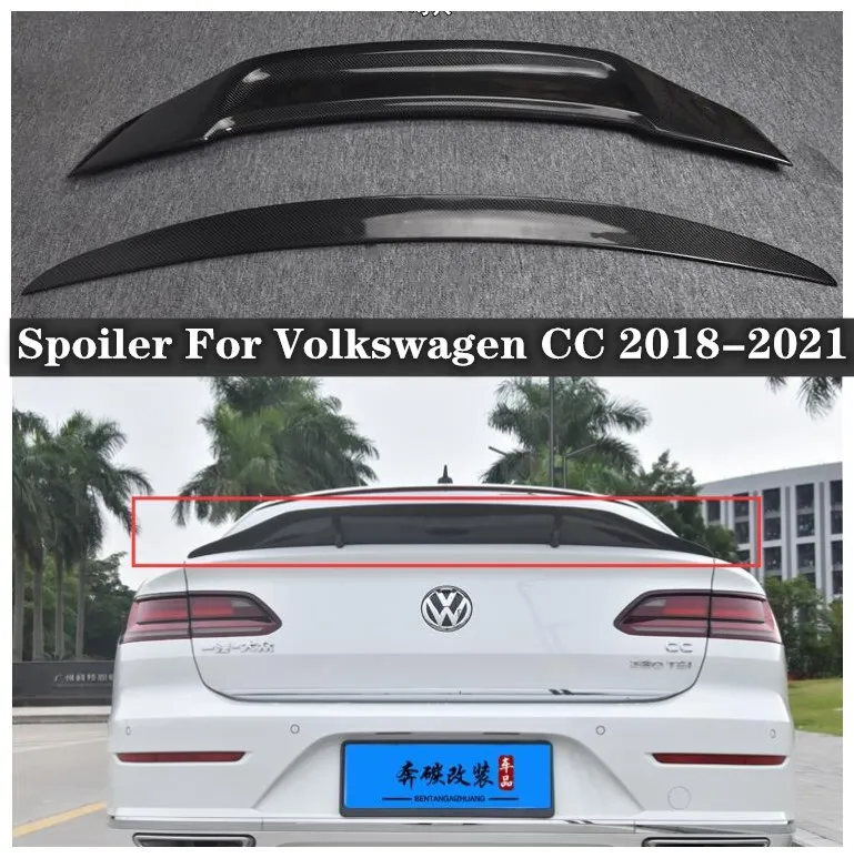 High-Quality-Carbon-Fiber-Rear-Trunk-Lip-Splitter-Spoiler-Wing-Fits-For ...