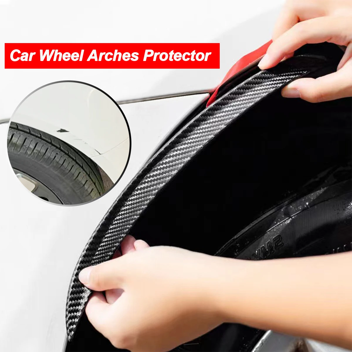 44cm Car Wheel Eyebrow Fender Flares Arch Mudguard Lip Kit Protector ...