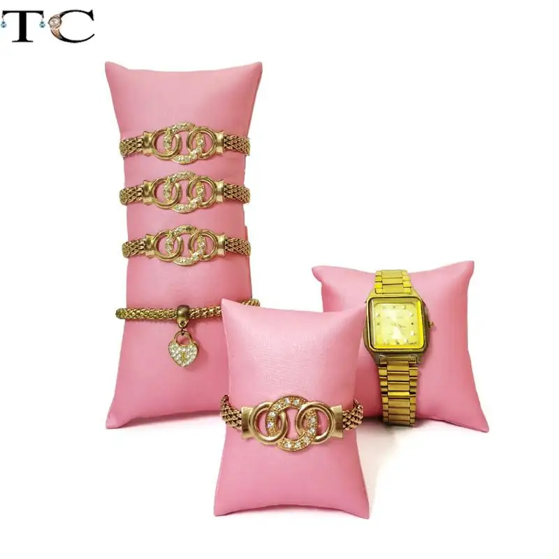 Brushed Leather Jewelry Display Pillow Watch Bracelet Storage Display ...
