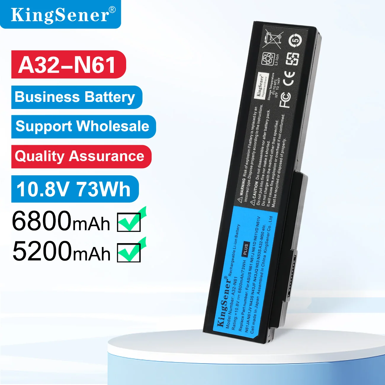 KingSener A32-N61 Laptop Battery for ASUS N61 N61J N61D N61V N61VG ...