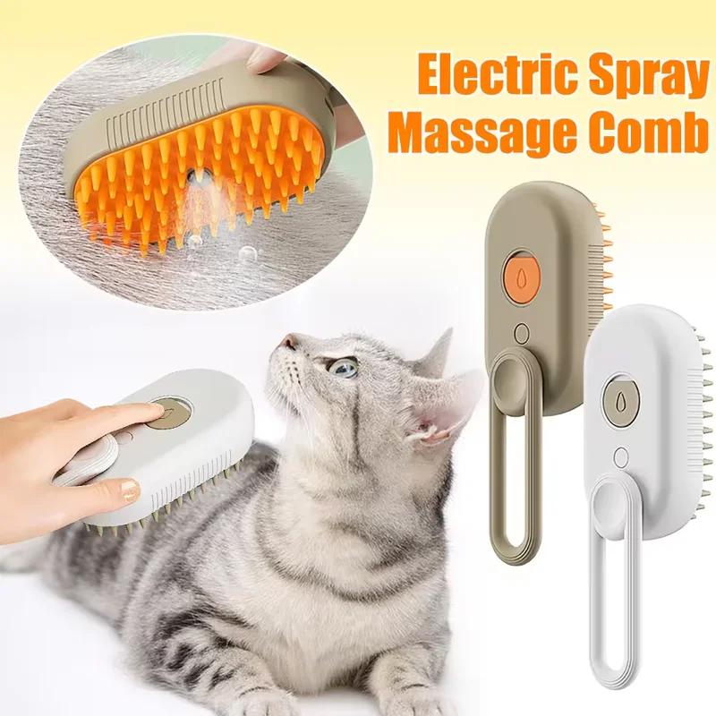 3-in-1 Dog Hair Brush Cat Hair Brush Electric Pet Cleaning Brush Steam ...