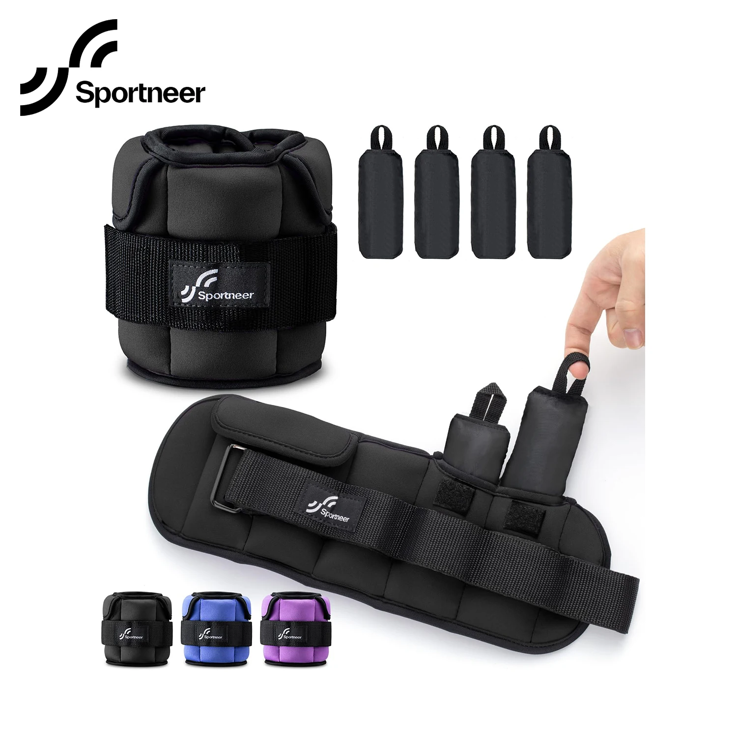 Sportneer-Adjustable-Ankle-Weights-Upgraded-1-Pair-4lbs-Weighted-Wrist ...