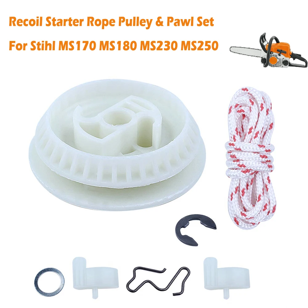 Recoil-Starter-Rope-Pulley-Pawl-Set-for-Stihl-MS170-MS180-MS190-MS191 ...