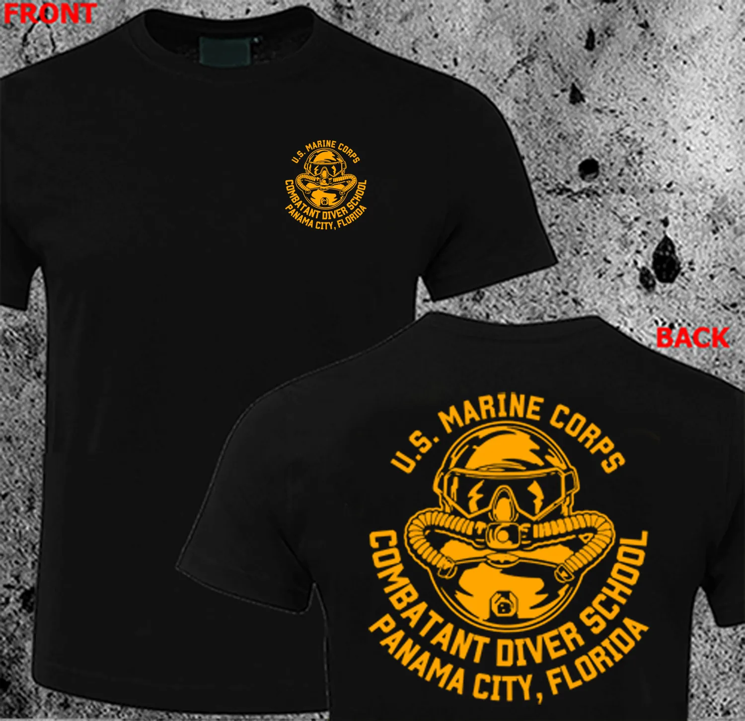 Camiseta US Marine Corps Combat Diver School USMC 100% algodón cuello ...