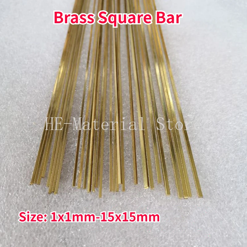 1-4Pcs-Length-500mm-Brass-Square-Bar-Solid-Thin-Small-Square-Copper-Bar ...