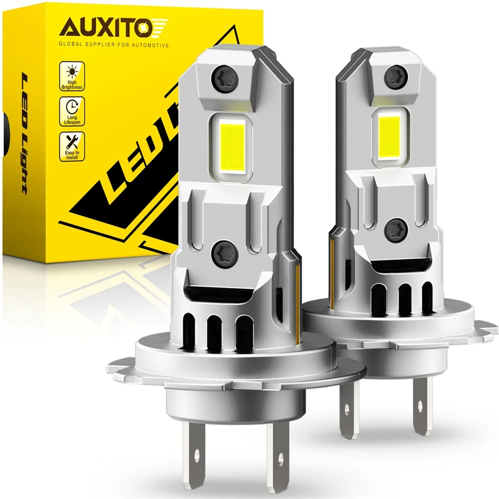 AUXITO 2Pcs H7 Turbo LED Lights 12V Mini Car Head Lamp 7035 SMD ...