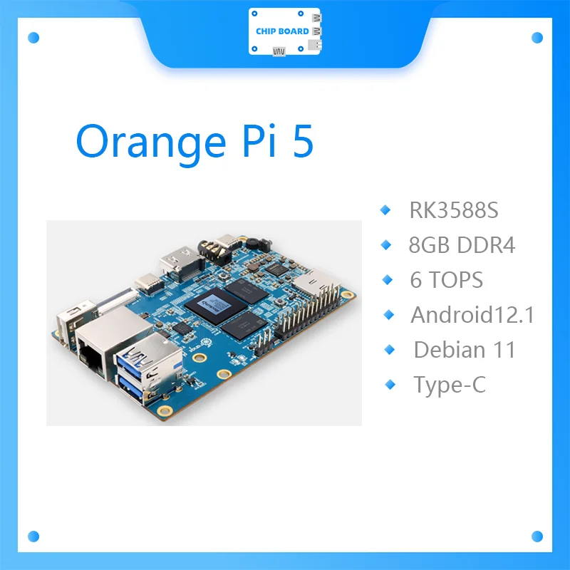 Orange Pi 5 8GB RK3588S,PCIE Modul Externe WiFi + BT,SSD Gigabit ...