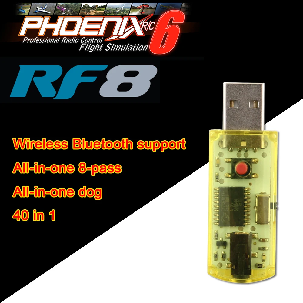 40-in-1 8CH RC USB Flight Simulator Dongle Support Wireless Bluetooth