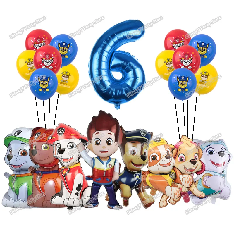 Decoración de fiesta de cumpleaños de la Patrulla Canina, nueva versión, juego de globos ...