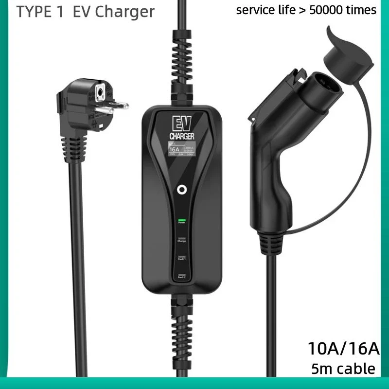 Portable Ev Charger Station J1772 Type 1 Cable Electric Car Type 1 ...