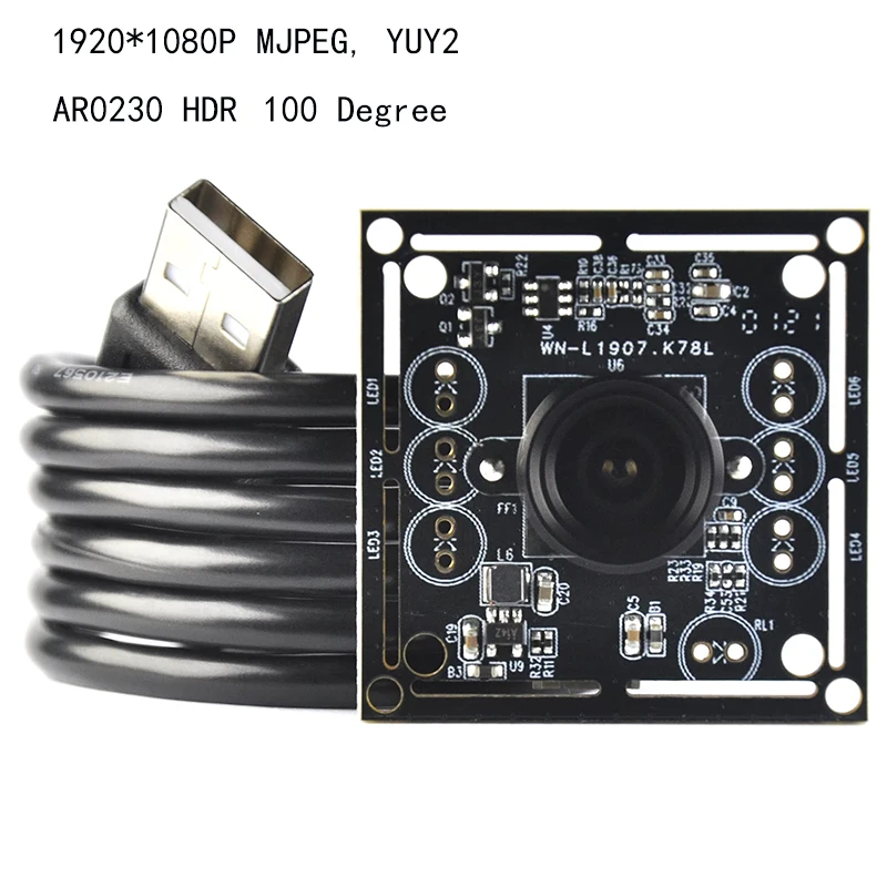 HD 1080P AR0230 HDR USB Camera Module FF 1920x1080 30fps Drive Free for ...