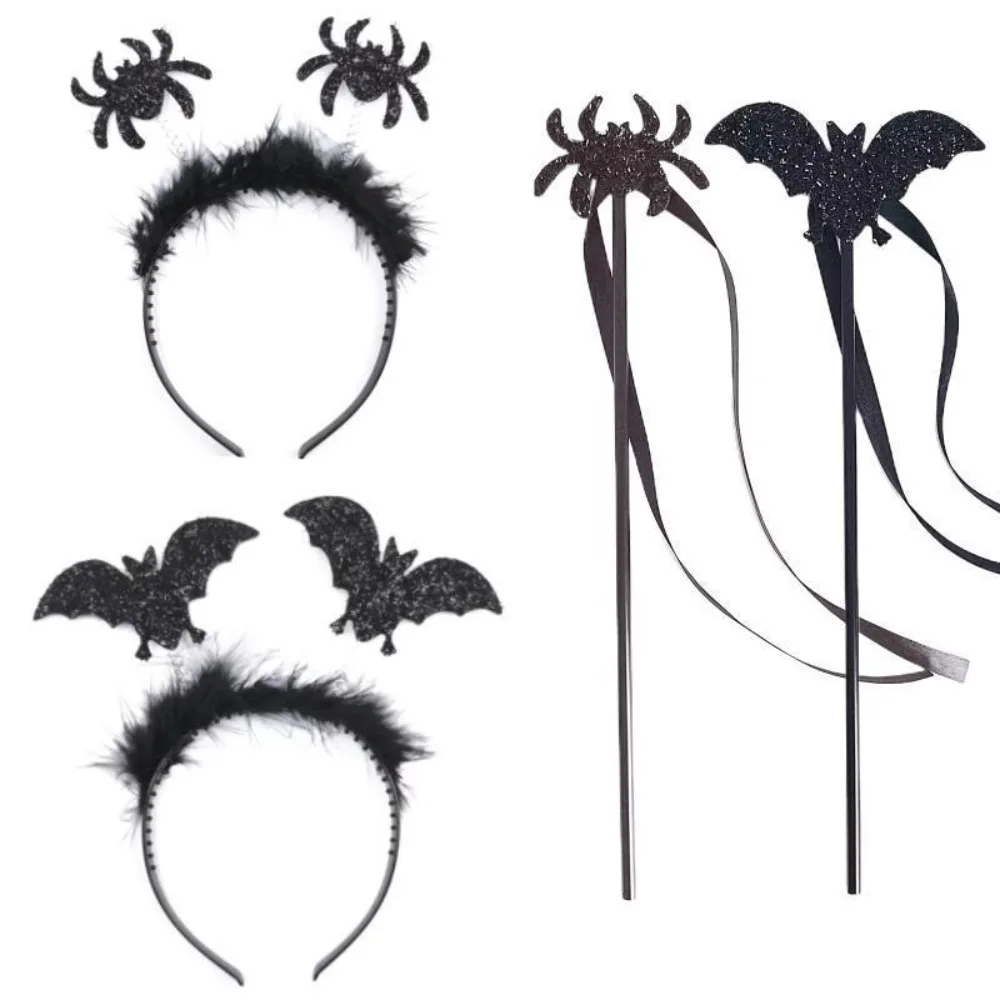 Halloween-Bat-Magic-Wand-Set-para-crian-as-Spider-Headband-Masquerade ...