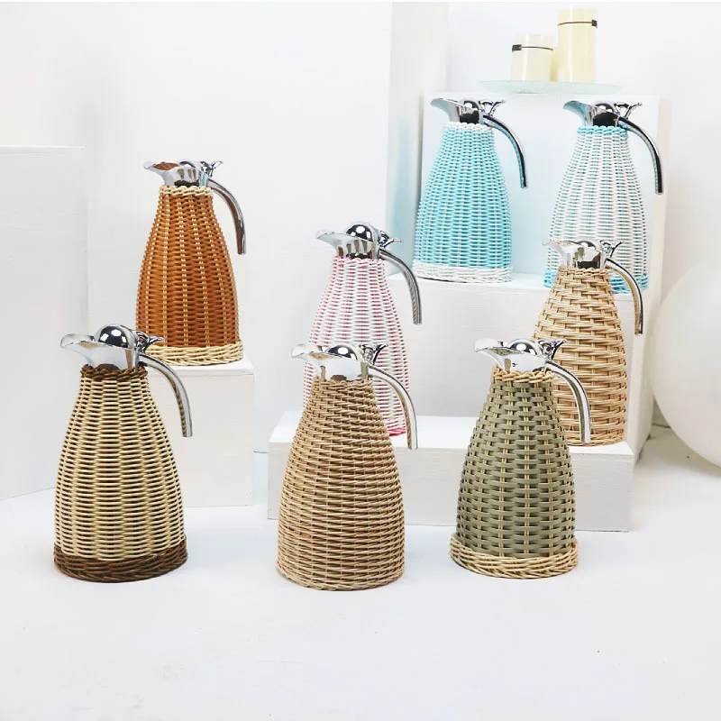 2L-Rattan-Thermos-Tea-Coffee-Carafe-Inox-Insulated-Vacuum-Jug-Flask ...