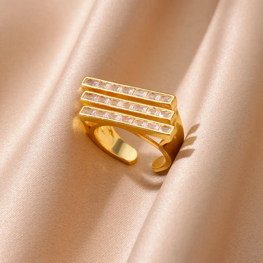 Anillos-de-circ-n-rectangulares-multicapa-cl-sicos-para-mujer-acero ...