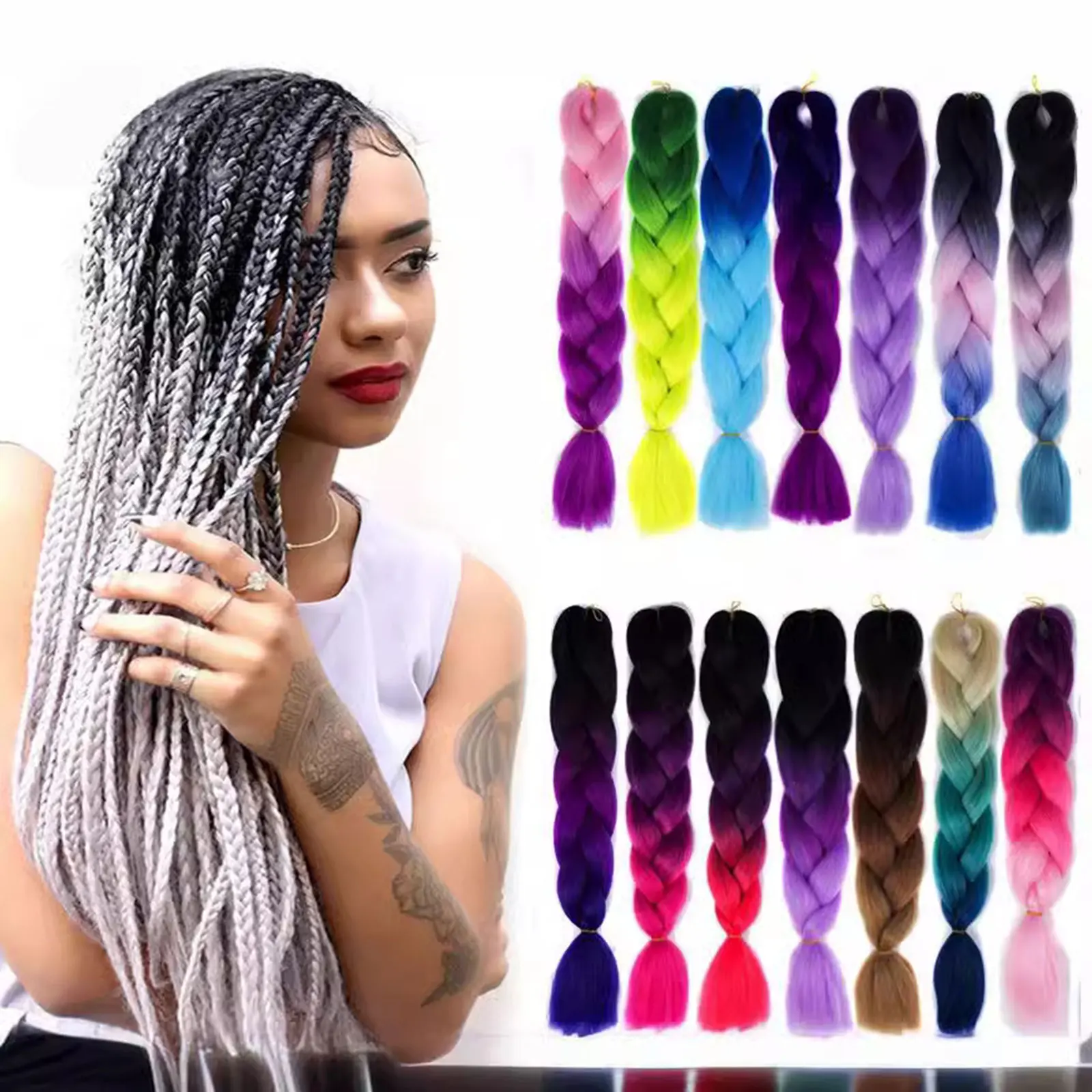 Jumbo-Braiding-Hair-23-62-DIY-Portable-Crochet-Braid-Extension ...