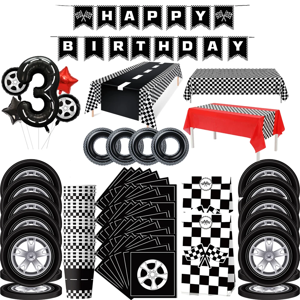 Race-Car-Party-Tableware-Plates-Cups-Napkins-Race-Track-Party-Supplies ...