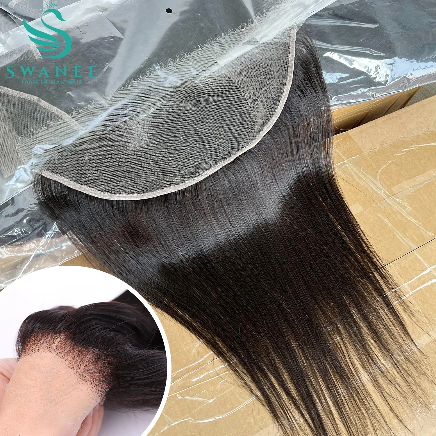 SWANEE-13x4-Lace-Frontal-Brazilian-Straight-Pre-plucked-100-Human-Hair ...