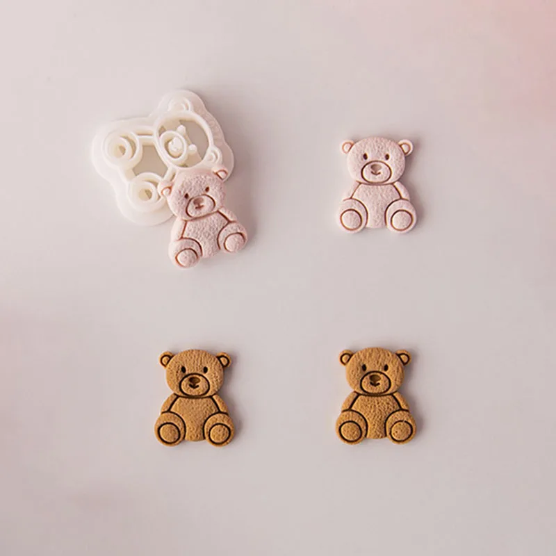 Cute Cartoon Sitting Bear Polymer Clay Cutter Cutting Molds For DIY ...