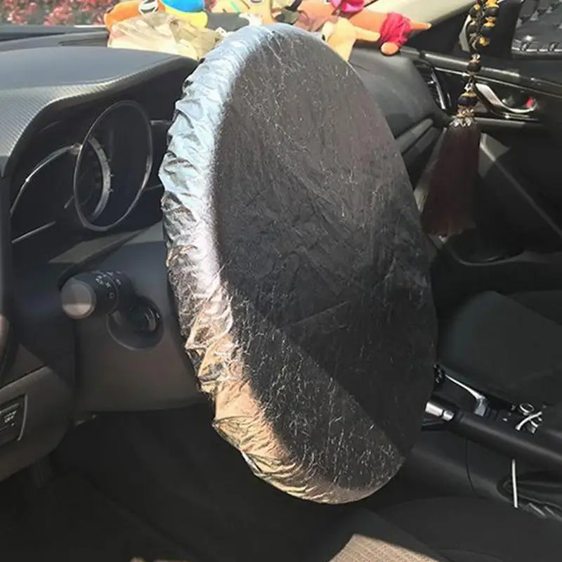 Car Steering Wheel Sun Shade Double Thick Sun Protection Foldable Anti ...