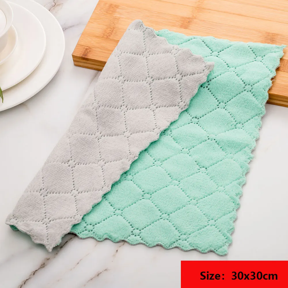 Micro Fiber Cleaning Cloth Rags Water Absorption Non-Stick Oil Washing ...