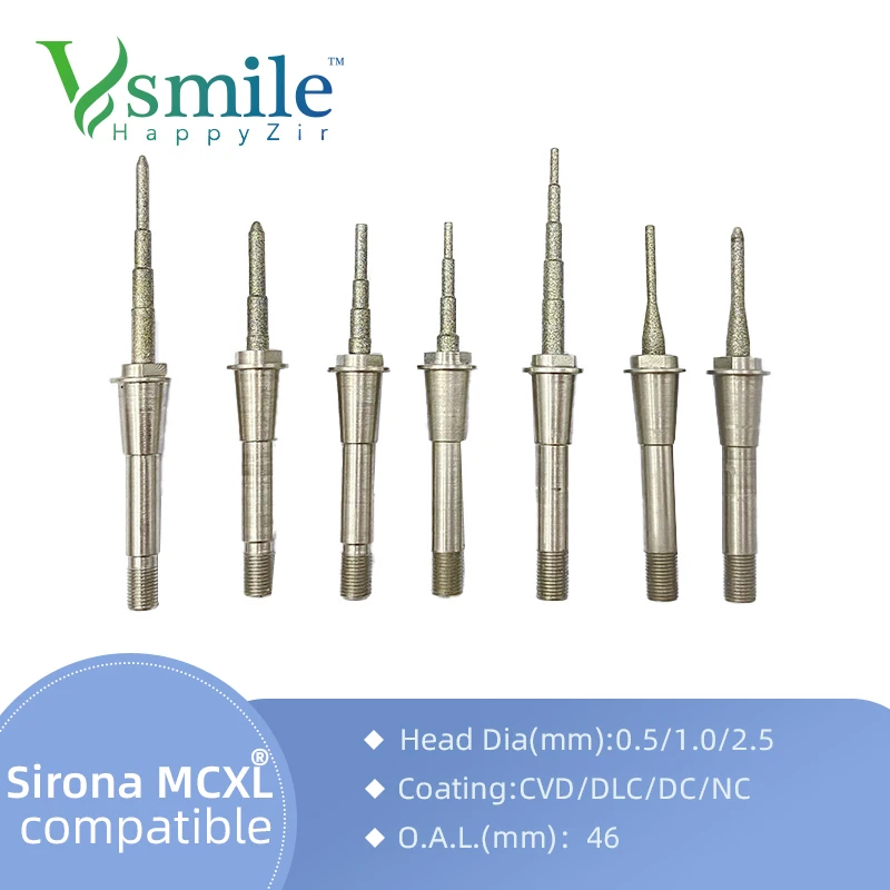 Sirona-Cerec-MCXL-Compatible-Milling-Burs-Step-Bur-12S-Cylinder-Pointed ...