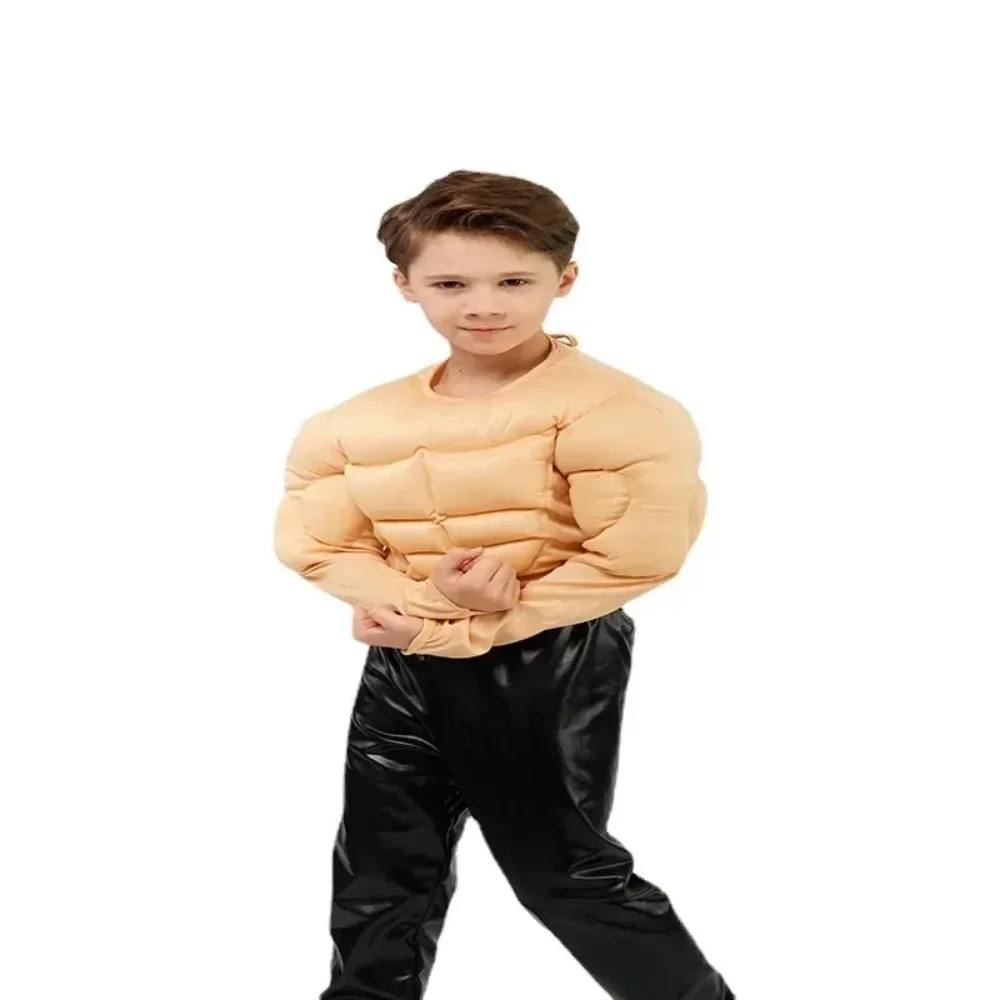 Children-s-Clothing-Boy-Muscular-Man-T-shirt-Fake-Chest-Muscles-Fake ...