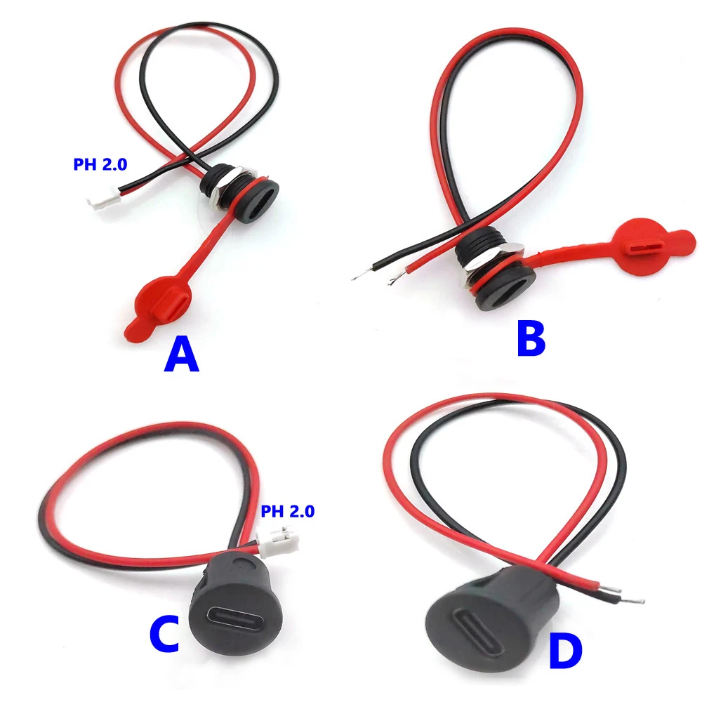 1pcs Usb-c Connector Type-c To Ph 2.0 With Nut Locking Plate Waterproof ...