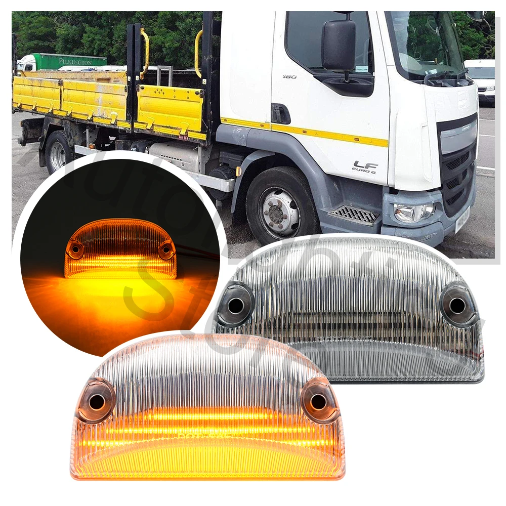 2PCS Clear Lens LED front Side Marker Light for Renault Midlum Premium ...