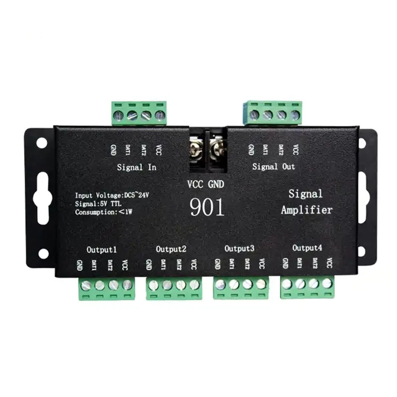 LED-Pixel-Signal-Amplifier-SP901-DC5V-24V-SPI-Output-4-Control-Group ...