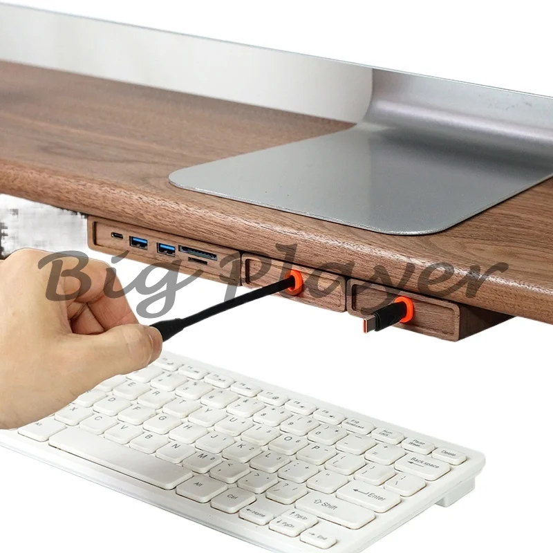 Extendable Charging Cord Holder Walnut Cable Organizer Self-Adhesive ...
