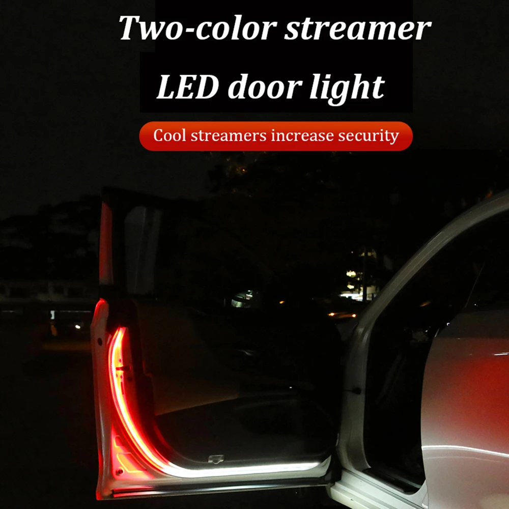 Red Flash LED Car Door Opening Warning Light Strip 120cm Decoration ...