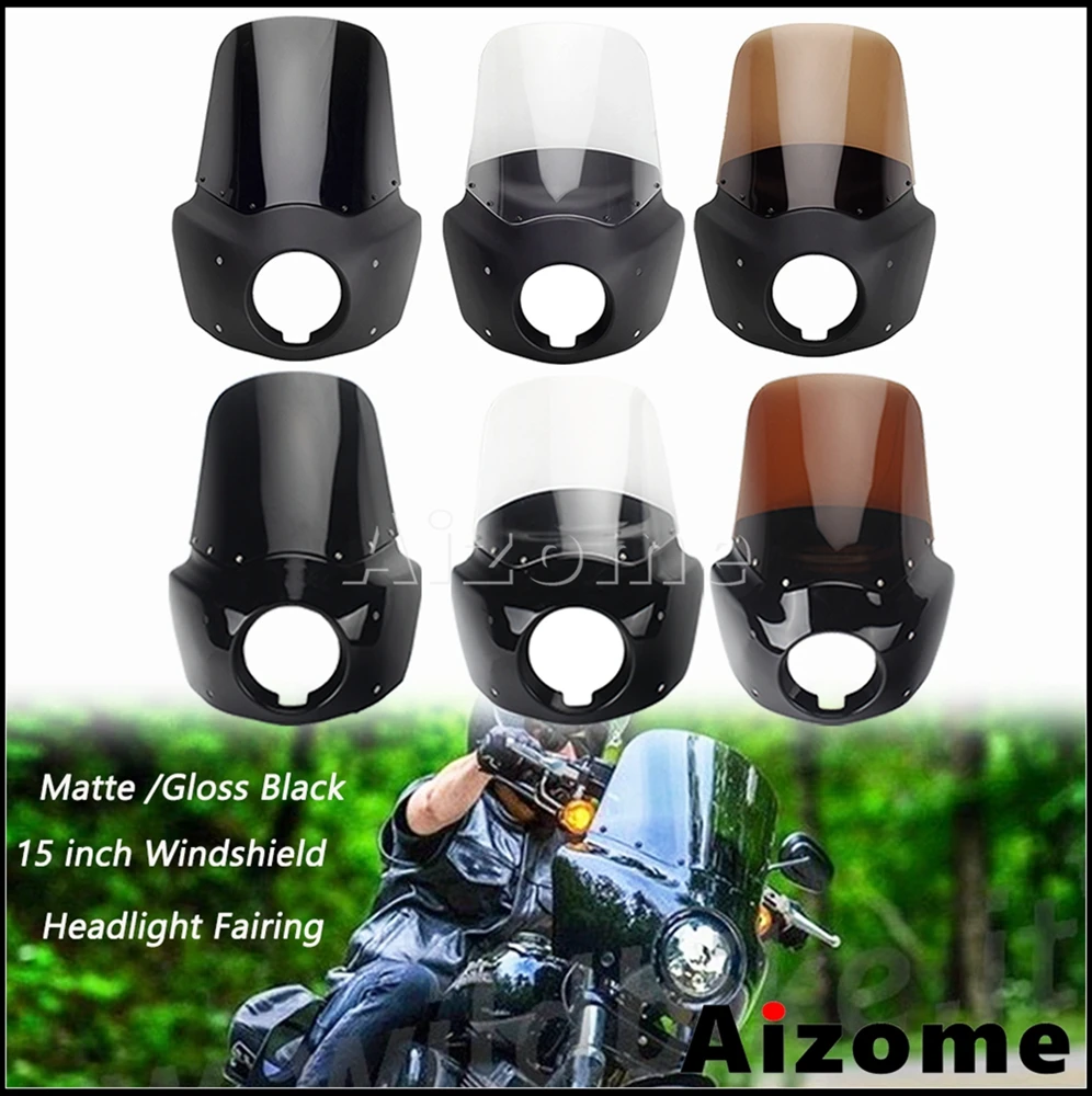 5-3-4-Headlight-Windscreen-Cover-For-Harley-Dyna-Super-Glide-Low-Rider ...