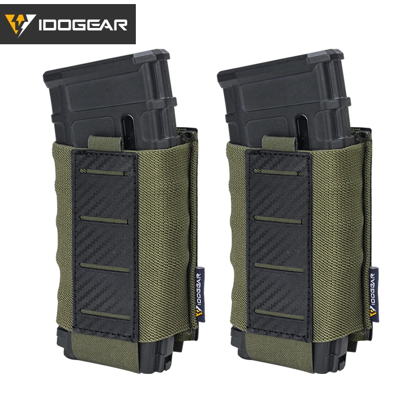 IDOGEAR Tactical Mag Pouch 5.56 Single Mag Carrier with Carbon Fiber ...